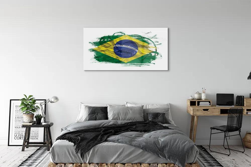 akrylový obraz brazilská vlajka 125x50 cm