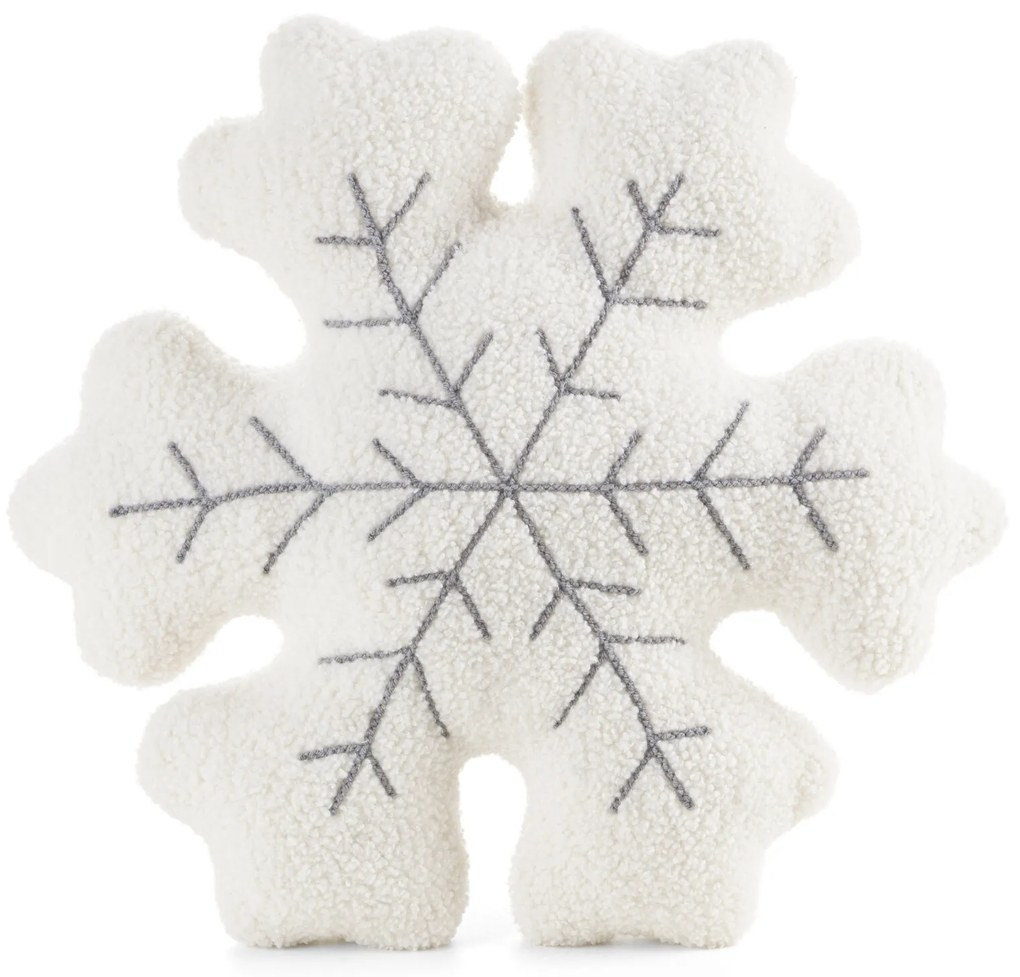 VÁNOČNÍ DEKORAČNÍ POLŠTÁŘ SNOWFLAKE 38X38 CM KRÉMOVÁ