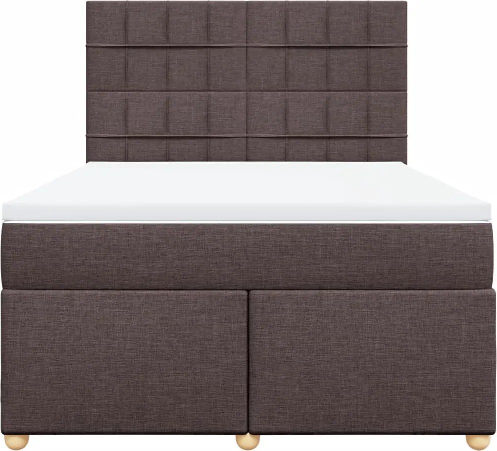Box spring postel s matrací tmavě hnědá 160x200 cm textil 3291334