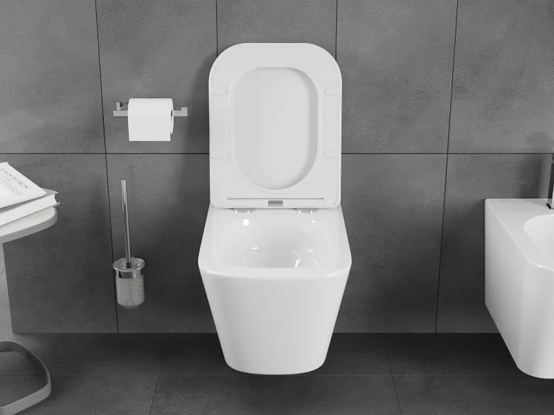 Mexen Teo, závěsná WC mísa 510x345x340 mm, Rimless Tornádo, bílá lesklá, 3385XX00T