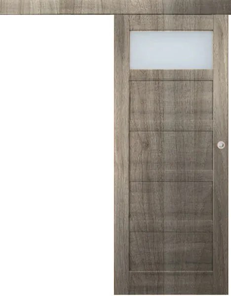 posuvné interiérové dveře na stěnu vasco doors BRAGA model 2 Průchozí rozměr: 70 x 197 cm, Orientace dveří: Levé dveře, Dekor: Buk jasmínový