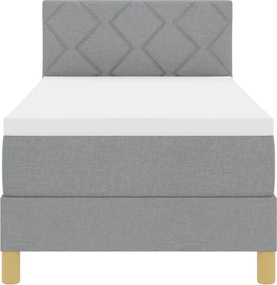 Postel s boxspringem s polštářem Světle šedá 80 x 200 cm textil 3338951