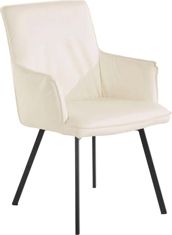 Danish style Jídelní židle Sonja (SADA 2 ks), syntetická kůže, bílá