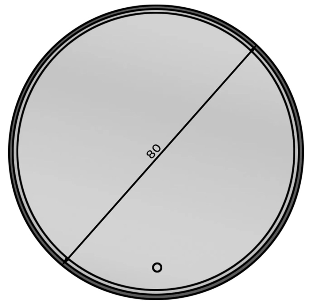 Eltap Zrcadlo Divissi L s LED osvětlením ⌀80 cm, černé