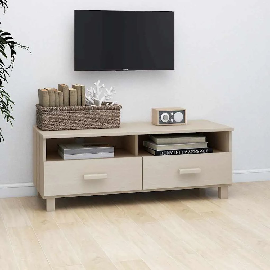 TV stolek HAMAR medově hnědý 106 x 40 x 40 cm masivní borovice 340468