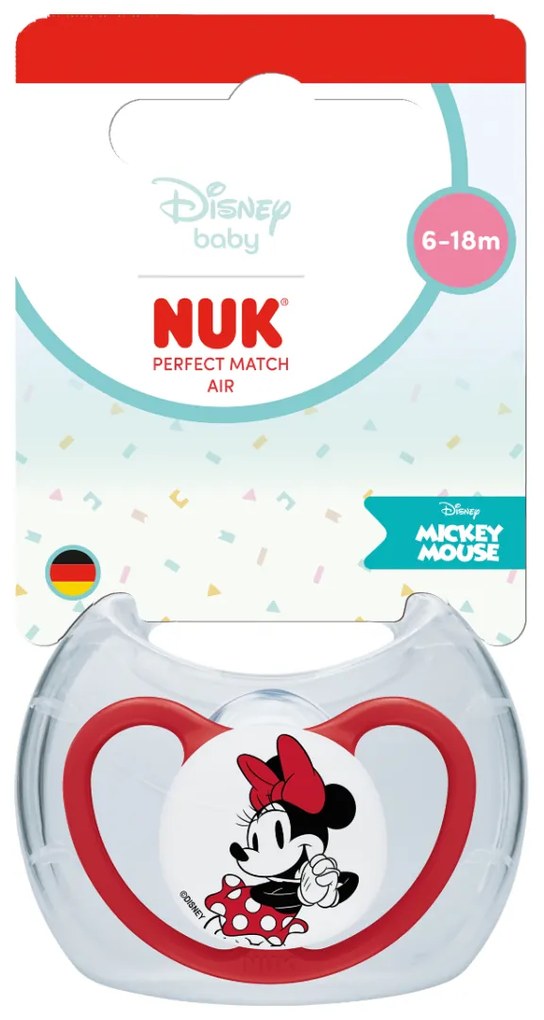 NUK Dudlík Perfect Match Air Mickey 6-18 m 1 ks box  Red