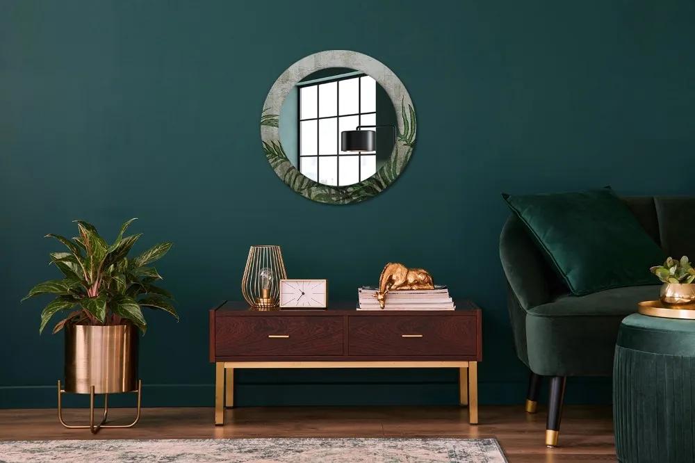Kulaté dekorativní zrcadlo Kapradiny listy fi 60 cm