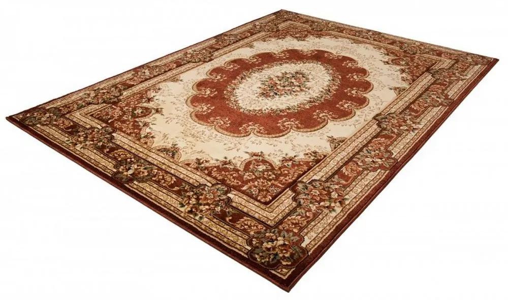 Kusový koberec klasický vzor hnědý 70x140cm