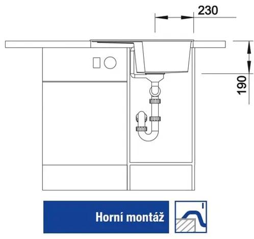 Blanco Zia 40 S Granitový dřez s odkapem oboustranné provedení, 61,5x50cm, káva, 516927