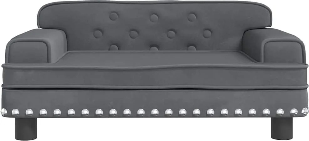 Pelíšek pro psy tmavě šedý 70 x 45 x 30 cm samet 171884