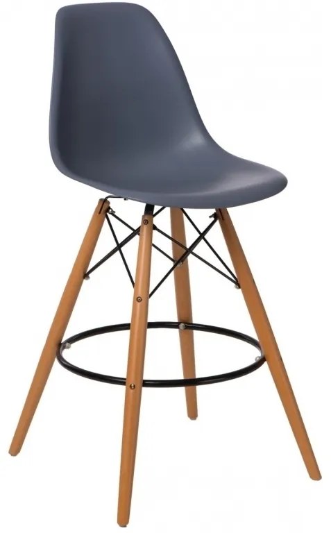 Designová barová židle DSW, tmavě šedá