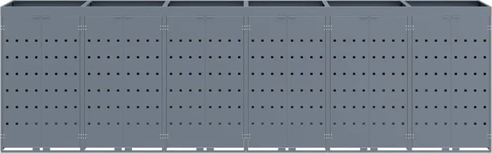 Úložný box na 6 popelnic Světle šedá 408 x 77,5 x 121,5 cm 3394752