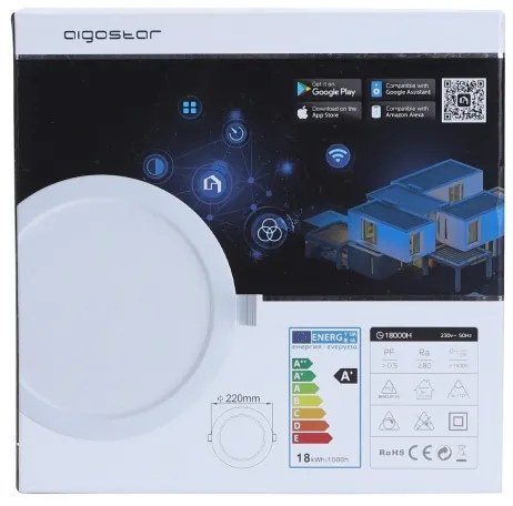 Aigostar - LED Stmívatelné podhledové svítidlo 18W/230V pr. 22 cm Wi-Fi