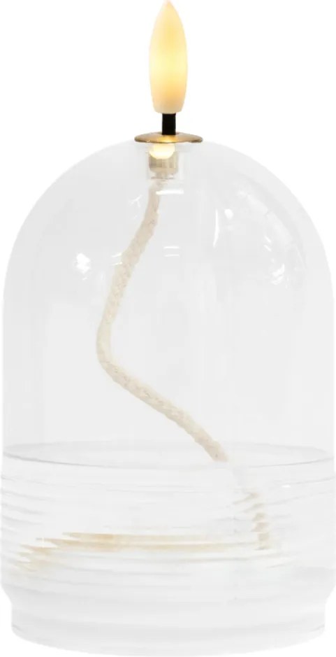 LED olejová lampa Dea, Ø 8 × 11 cm, čirá