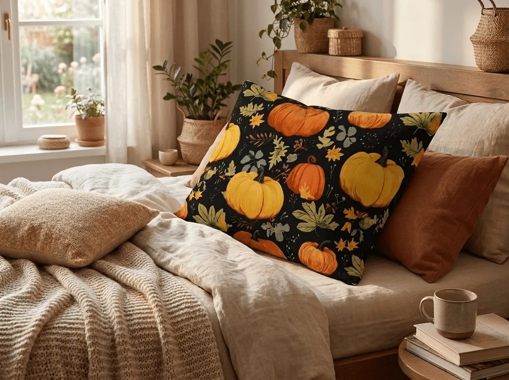 Povlak na polštář z mikrovlákna ORANGE PUMPKINS 70x90 cm, barevný
