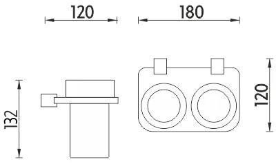Nimco Dvojitý držák sklenek BR X3-58DW-26