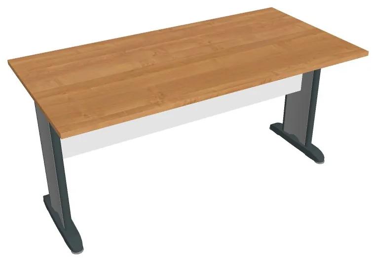 Stůl jednací rovný 160 cm - Hobis Cross CJ 1600 Dekor stolové desky: olše, Dekor lamino podnože: bílá, Barva nohou: černá