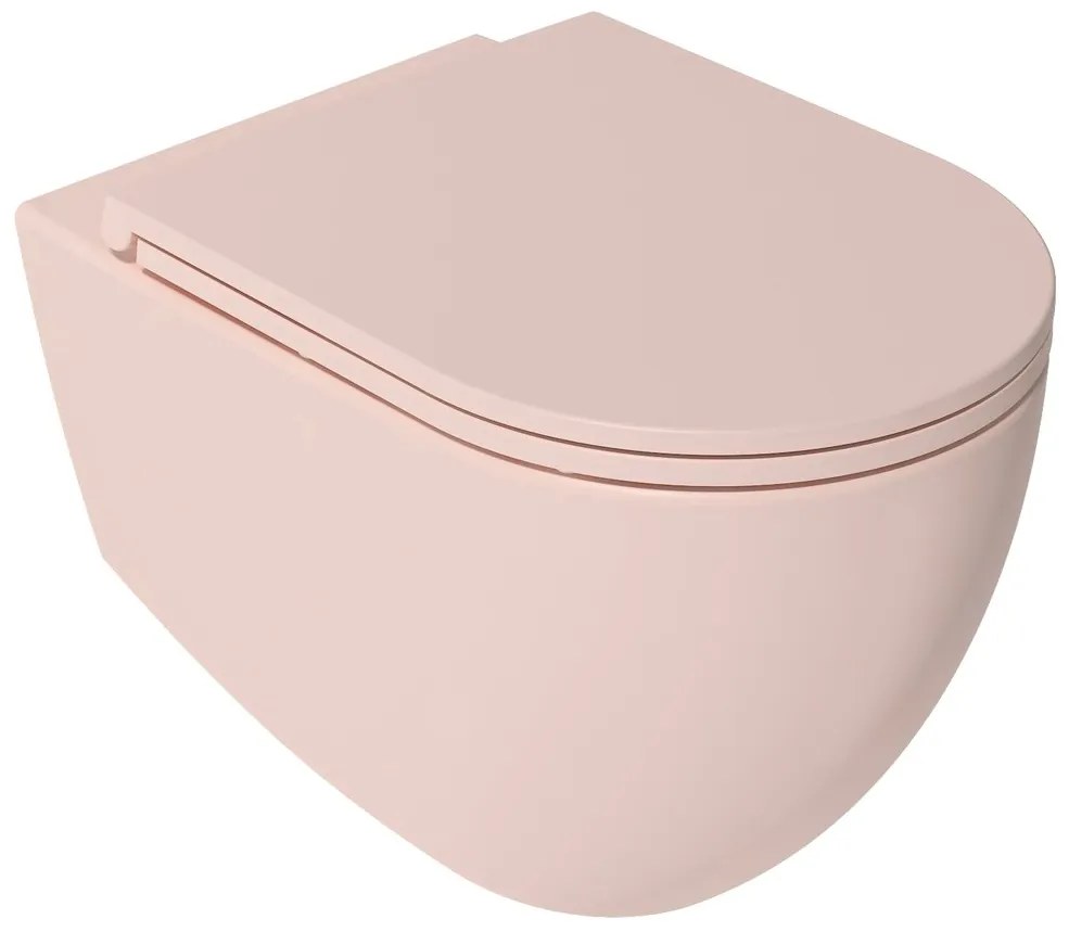 Isvea Isvea, INFINITY WC sedátko SLIM, Easy Take, Soft Close, růžová Salmon, 40KF0541I-S