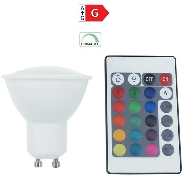 Diolamp SMD LED Reflektor PAR16 4W/230V/GU10/RGB+3000K/300Lm/75°/Dim/dálkový ovladač