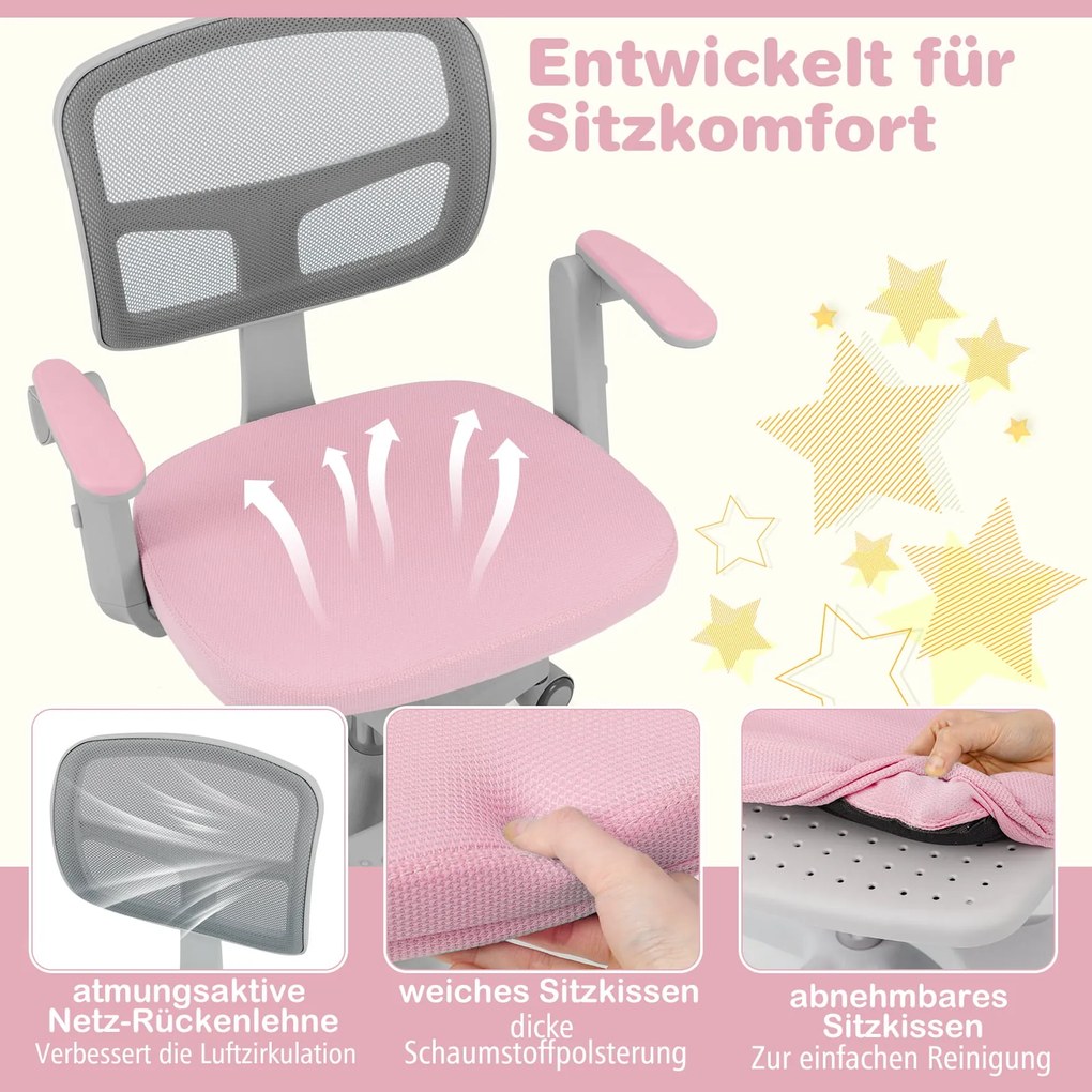 Costway Dětská psací židle s 41-52 cm výškově nastavitelný sedák dětská otočná