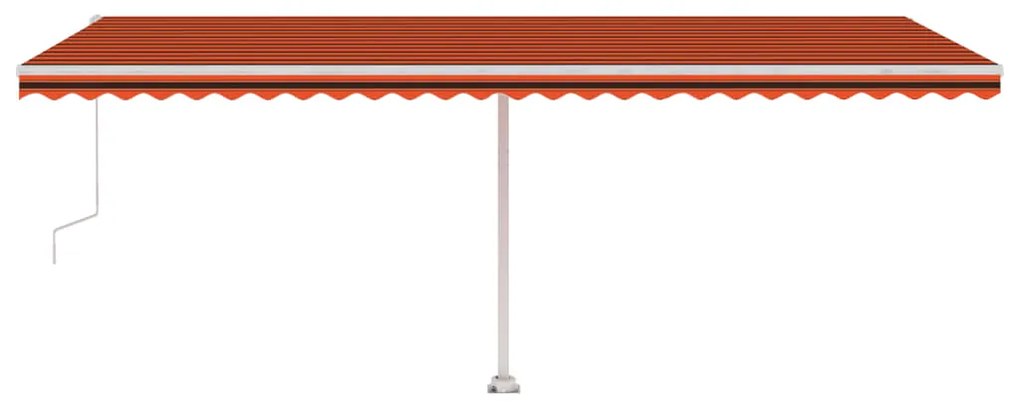 vidaXL Marketos Volně stojící automatická markýza 600 x 300 cm oranžová/hnědá