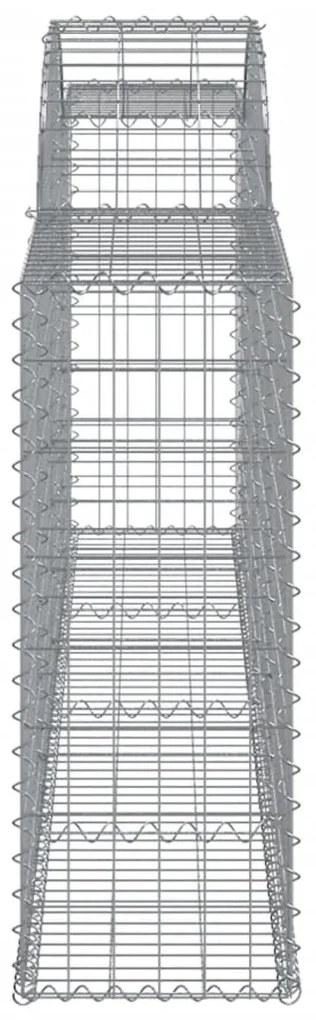 Klenuté gabionové koše 2 ks 300x30x80/100 cm pozinkované železo,  3146503