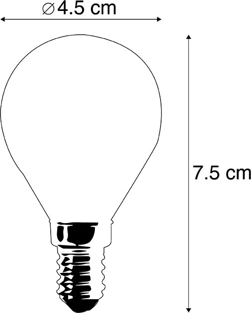 Sada 3x stmívatelných LED žárovek E14 Globe P45 5W 470lm 2700K