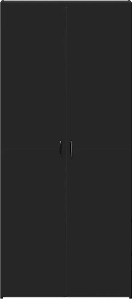 Skříň na obuv 80 x 35.5 x 180 cm Kompozitní dřevo Černá 3333837
