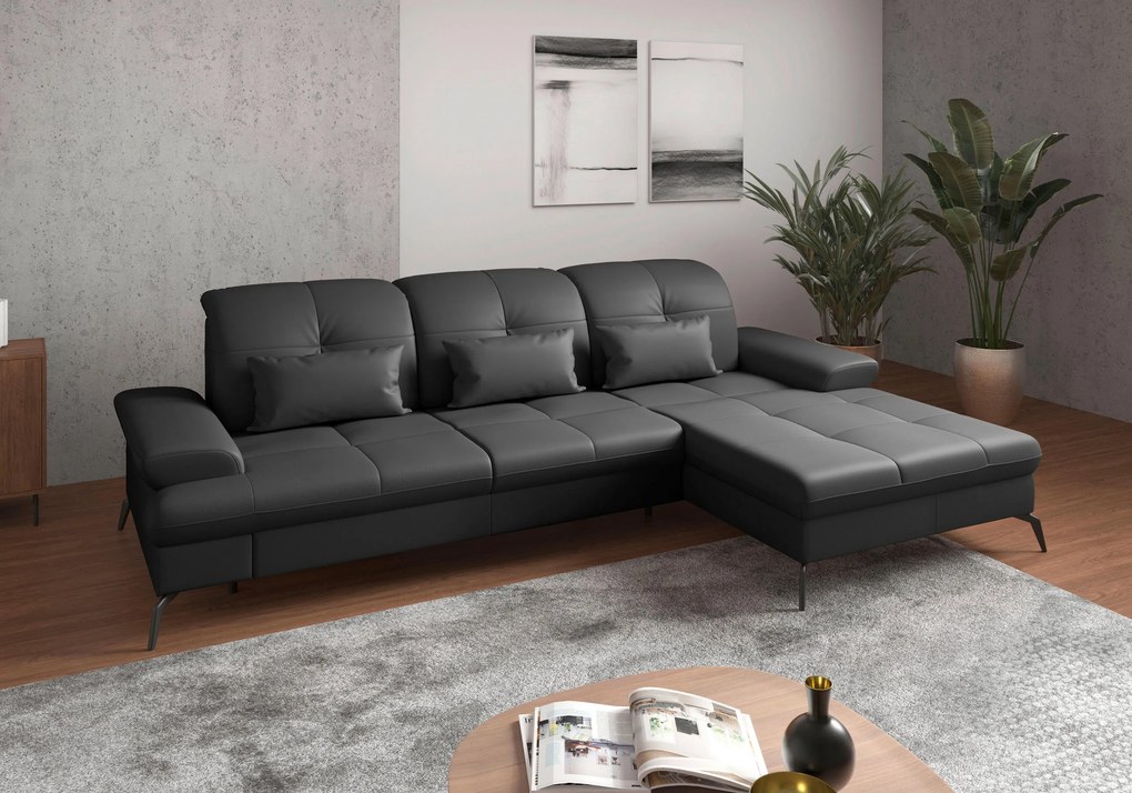 XXXLutz ROHOVÁ SEDAČKA, textil, kůže, černá Sit & More - Sedací soupravy - 000144011723