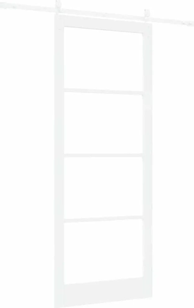 Posuvné dveře 93 x 232 cm Masivní borové dřevo a sklo Bílá 3332376
