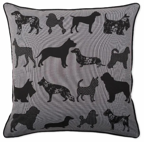 SCANquilt povlak SMART dogs patch šedočerná 45 x 45 cm