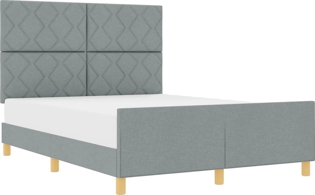 Rám postele s čelo Světle šedá 140 x 190 cm textil 3344802