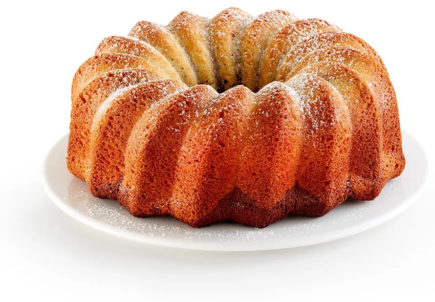 Silikonová pečicí forma na bábovku 22 cm Lekue Deep Savarin | červená