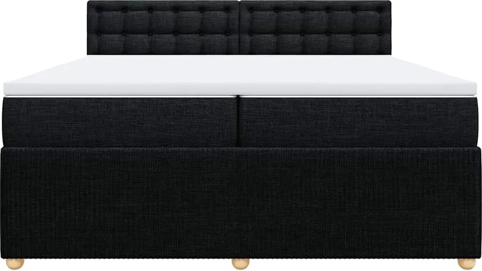 Box spring postel s matrací černá 200x200 cm textil 3289879