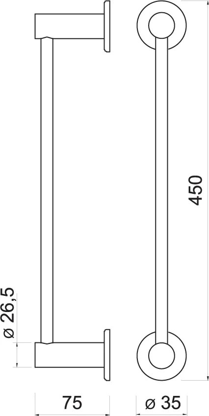 Ferro Smile Držák ručníků SMILE 450 mm, chromová, ASM07