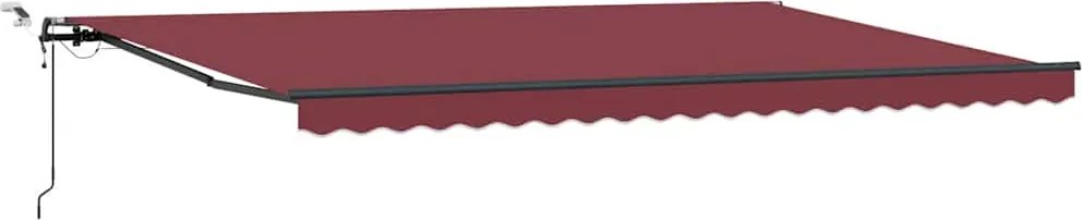 Automatická zatahovací markýza s LED burgundská 500 x 300 cm 3310197