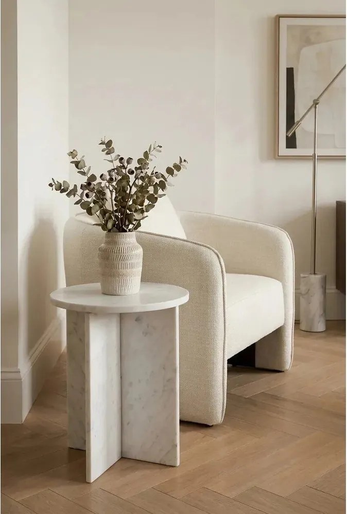 Mramorový kulatý odkládací stolek ø 40 cm Savio – Premier Housewares