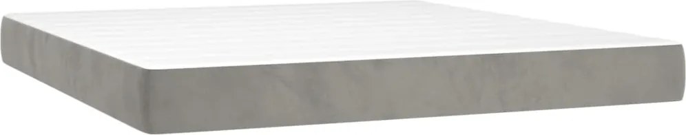 Box spring postel s matrací a LED světle šedá 160x200 cm samet 3139811