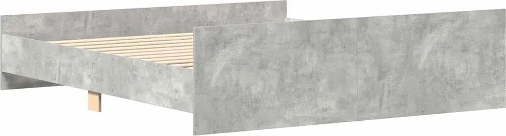 Rám postele s hlavovým a nožním čelem betonově šedý 180x200 cm 3203771