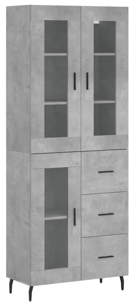 Skříň highboard betonově šedá 69,5x34x180 cm kompozitní dřevo - Default Title