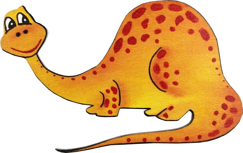 AMADEA Dřevěný magnet dinosaurus, 12 cm