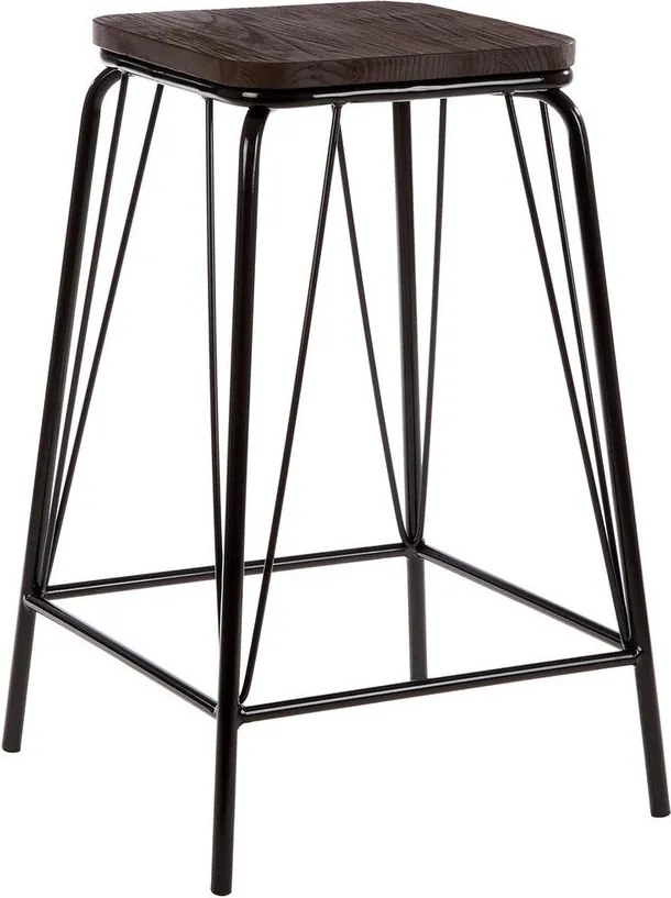 Černá/hnědá stolička z jilmového dřeva District – Premier Housewares
