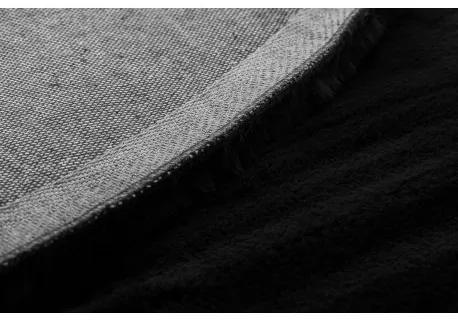 Dywany Luszczow Kusový koberec kulatý BUNNY černý, imitace králíčí kožešiny Rozměr koberce: 160 cm KRUH