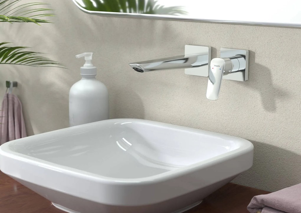Hansgrohe Logis, umyvadlová baterie Fine pod omítku, 2-otvorová instalace, EcoSmart, chromová, 71256000