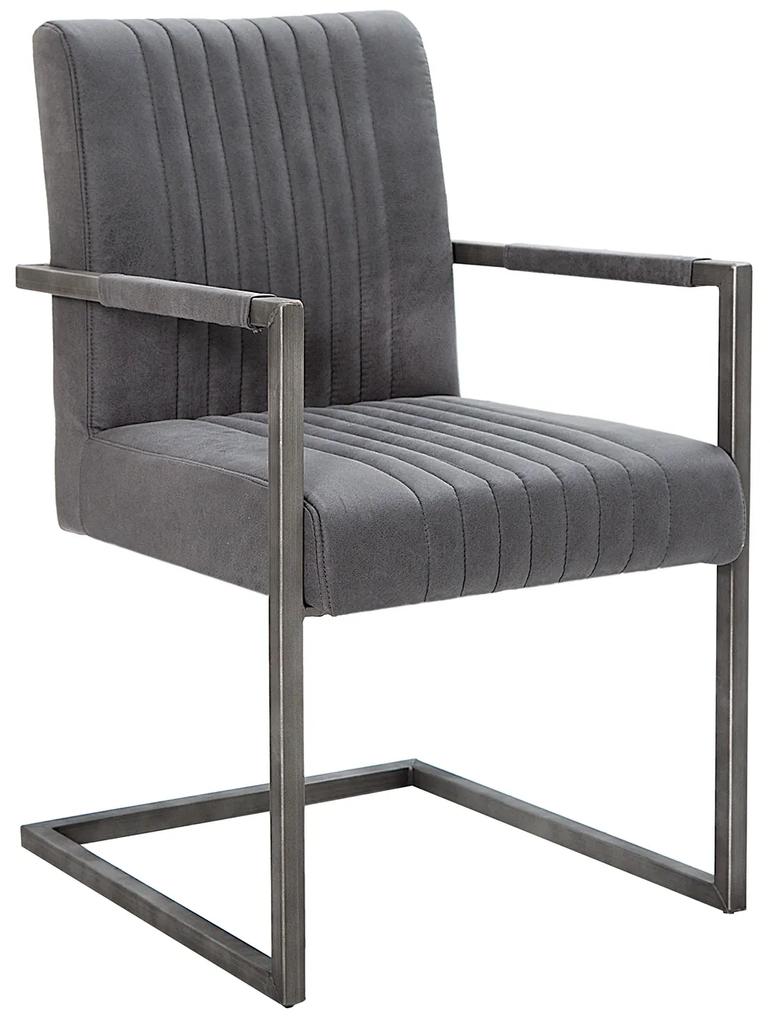 Konferenční židle Asteg s loketními opěrkami, kov, šedá