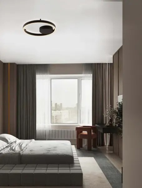 LED stmívatelně černé designové stropní svítidlo Hedra