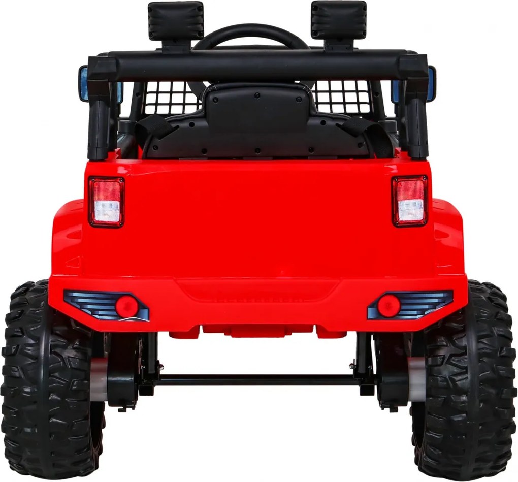 Ramiz Autíčko Jeep Dark Night na baterie pro děti červené + pomalý start + EVA kola + LED audio