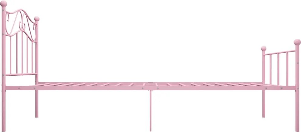 Rám postele růžový kov 100 x 200 cm 284538