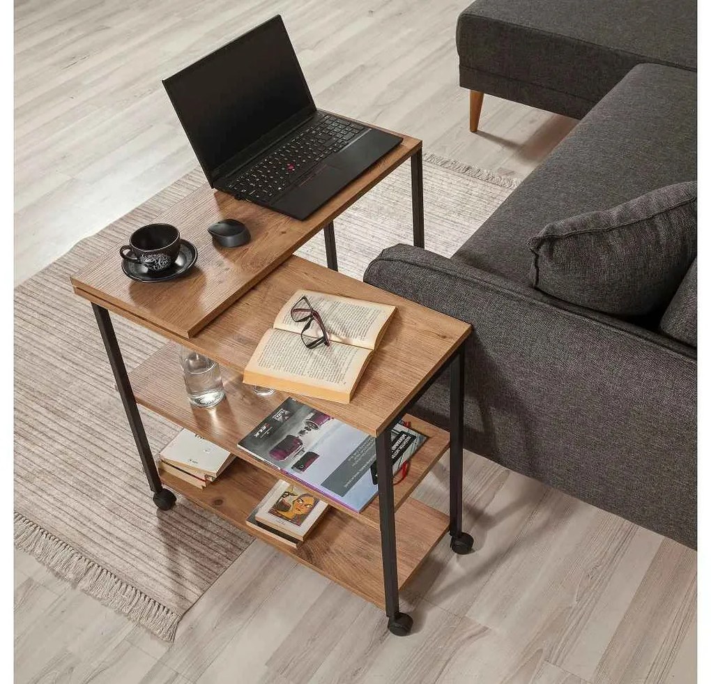 Designový odkládací stolek Edgardo 76-116 cm borovice