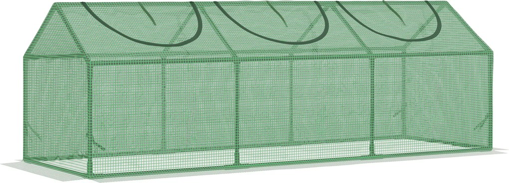 Outsunny skleník s oknem, PE skleník 180x60x60cm, skleník na rajčata a chladicí rám v zelené barvě pro zahradu a balkon